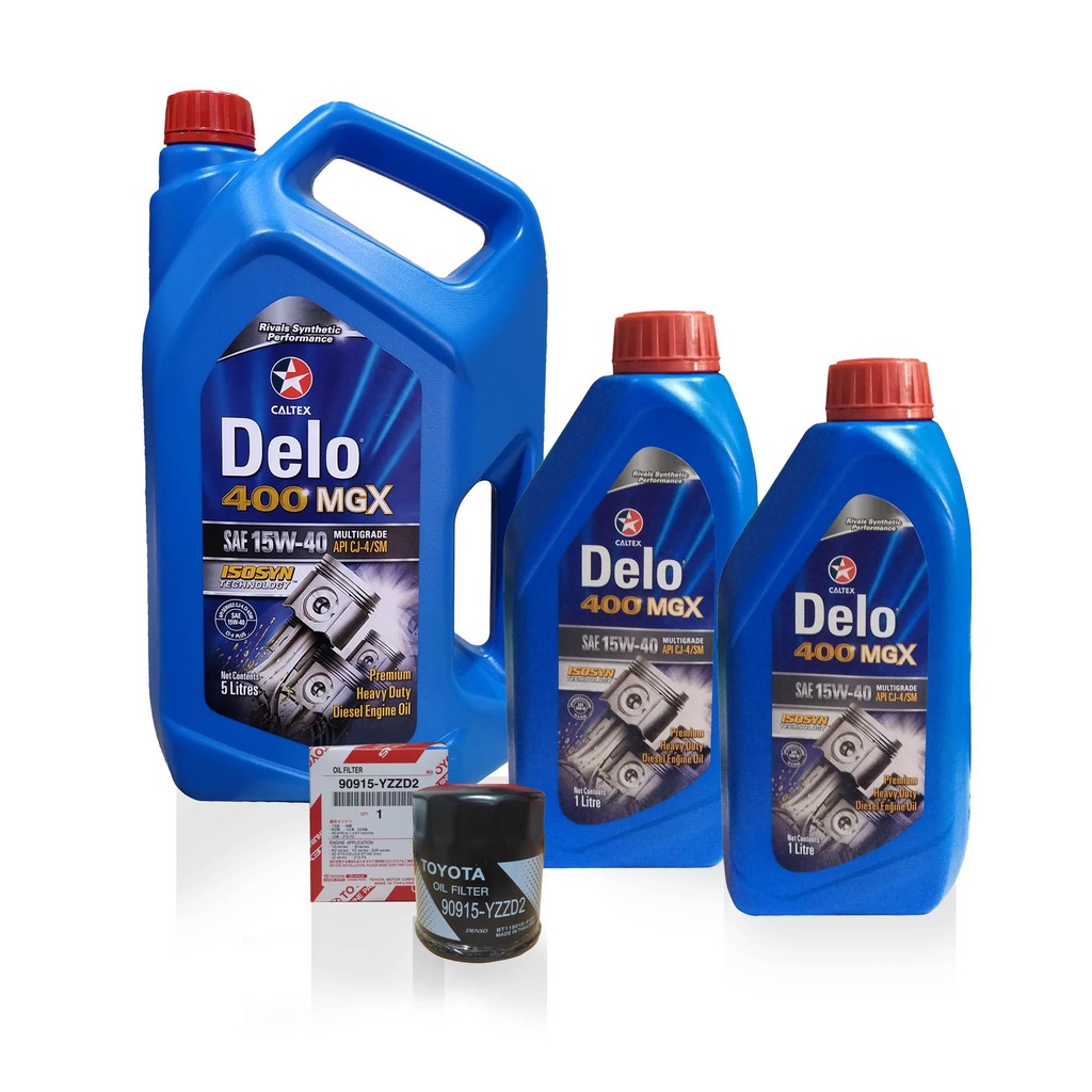 Caltex Delo 400 MGX SAE 15W-40 Oil Change Bundle For Toyota Innova 7 ...