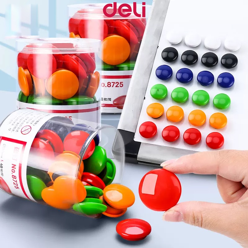 Deli E7823 6/12Pcs Magnet 15/20/30mm Assorted Colors Magnet | Shopee ...