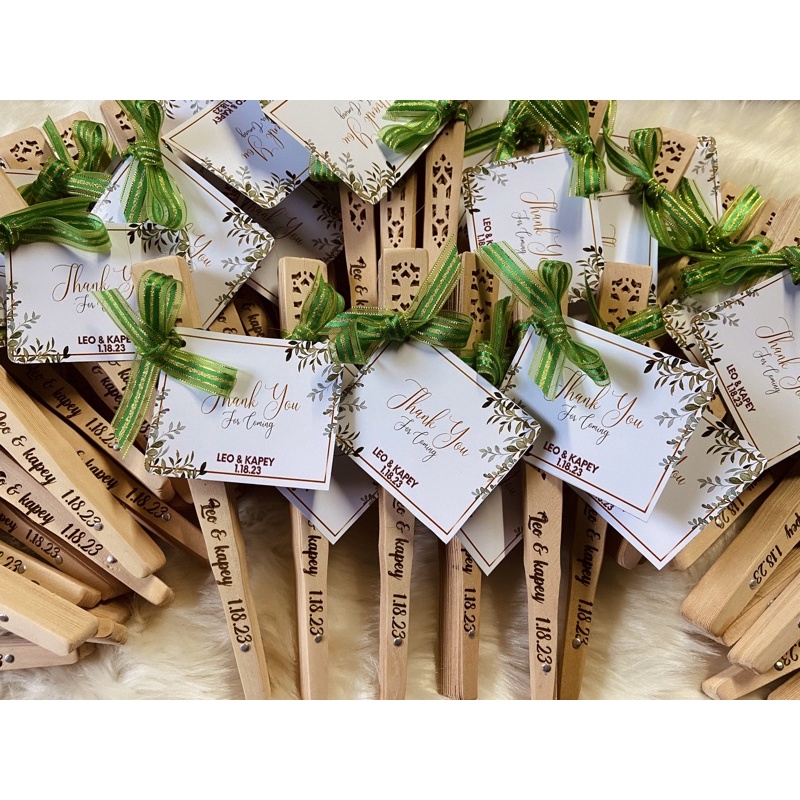 unique bamboo wooden fan souvenir FREE ENGRAVED | Shopee Philippines