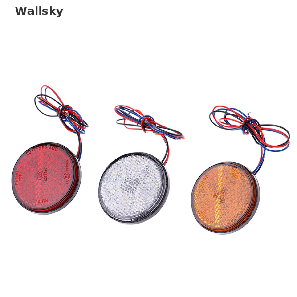Wallsky> 1Pc Car motorcycle round 24 LED brake turn signal stop tail ...