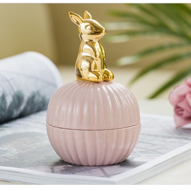 MINI Ceramic rabbit Storage Jars container trinket box storage for ...