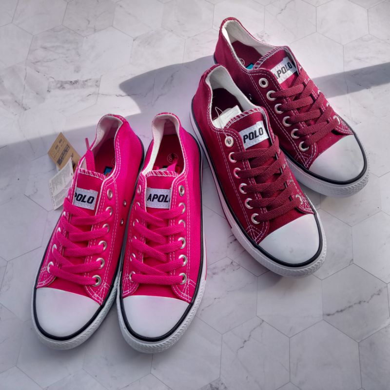 Advan Shoes Apolo Women's Maroon and Pink Ladies Shoelace Korean Low ...
