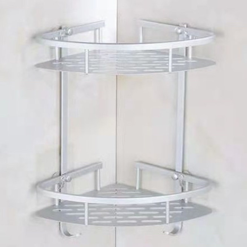 2 Layer Triangular Bathroom Corner Rack With Hook | Shopee Philippines