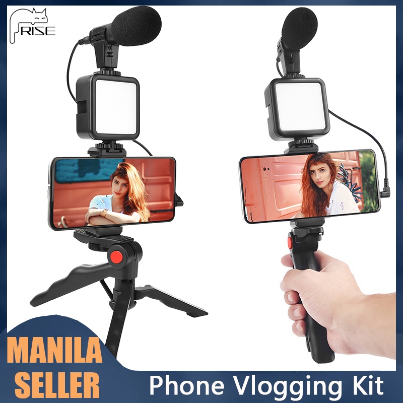RISE Vlogging Set Equipment Smartphone Video Kit Phone Vlogger LED ...