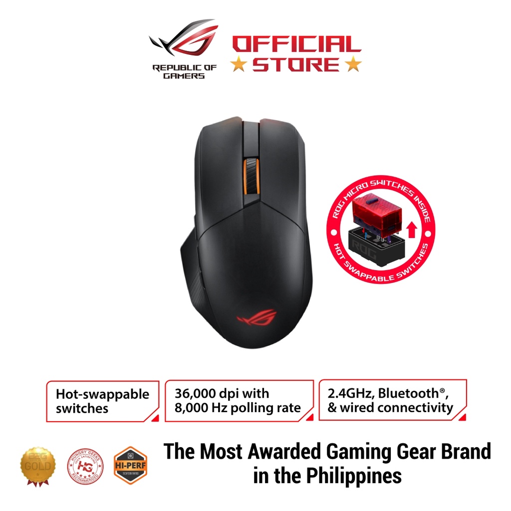 Asus ROG Chakram X 36,000 DPI Tri-mode Connectivity Programmable ...