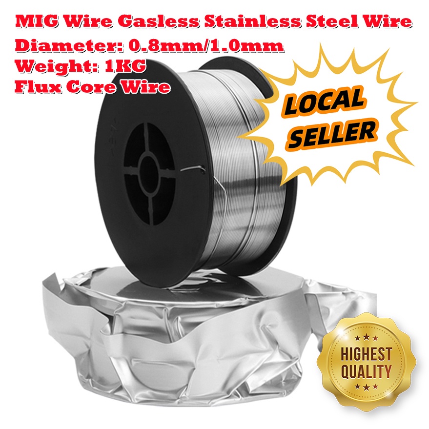 STEEL Self Shield Flux Cored Wire Metal Migweld Gasless 0.8mm/1.0mm 1KG ...