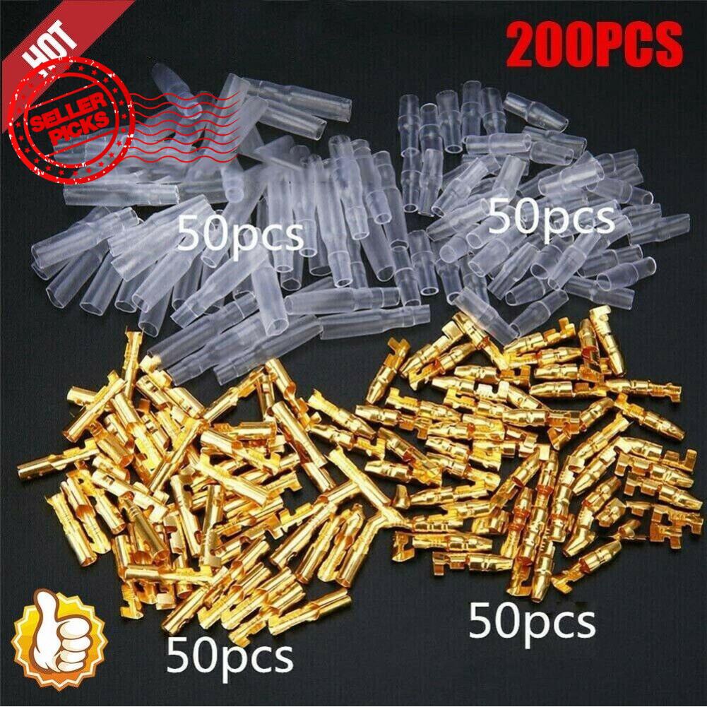 200PCS Car Motorcycle Terminals Male & Female Wire Connector Bullet ...