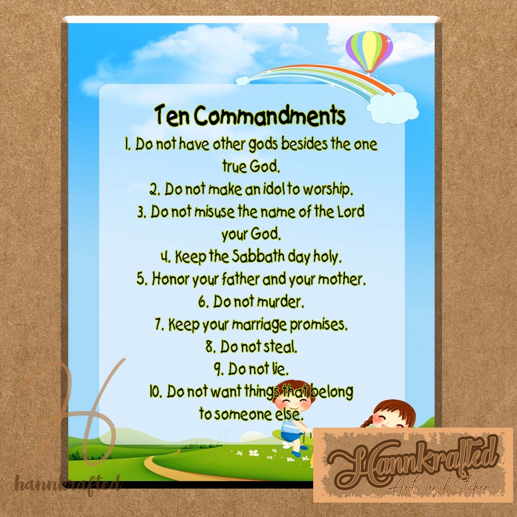 The 10 Commandments Poster Decoration Sintra Board/Waterproof Sticker ...