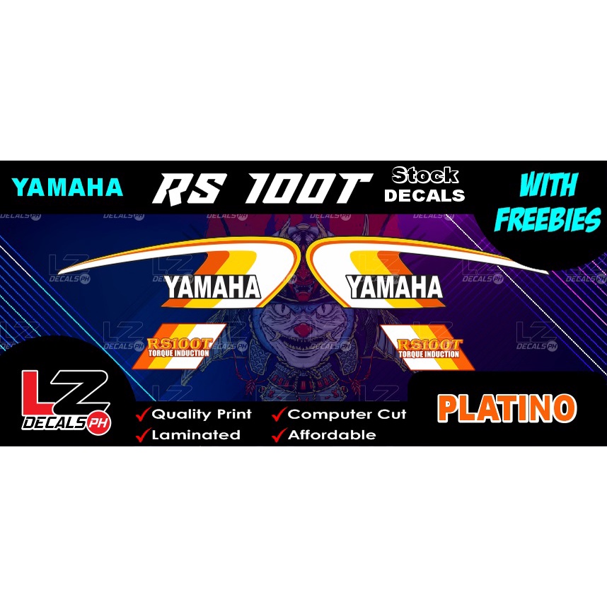 Yamaha RS 100T Stock Decals / Stickers with freebies | Shopee Philippines