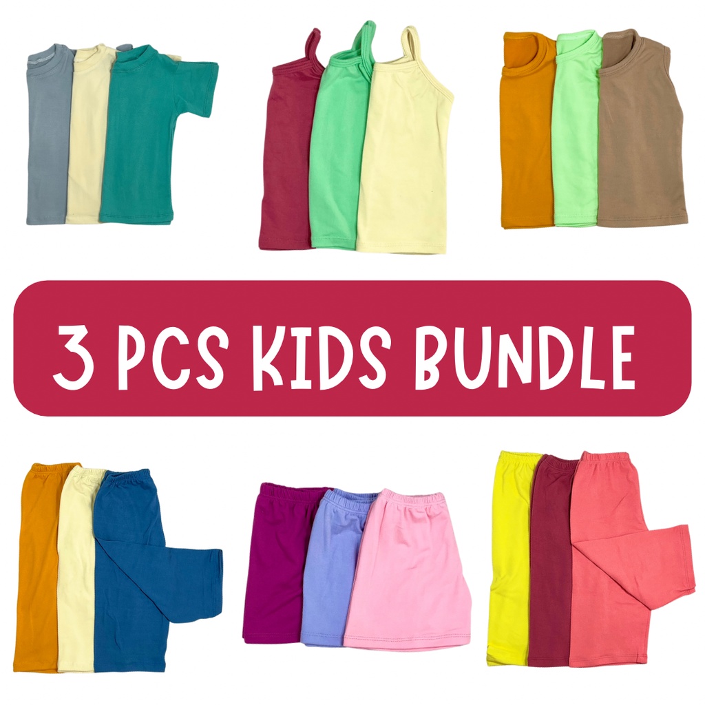 Kids Plain bundle Pajama / Tshirt / Sando / Shorts / Spaghetti ...