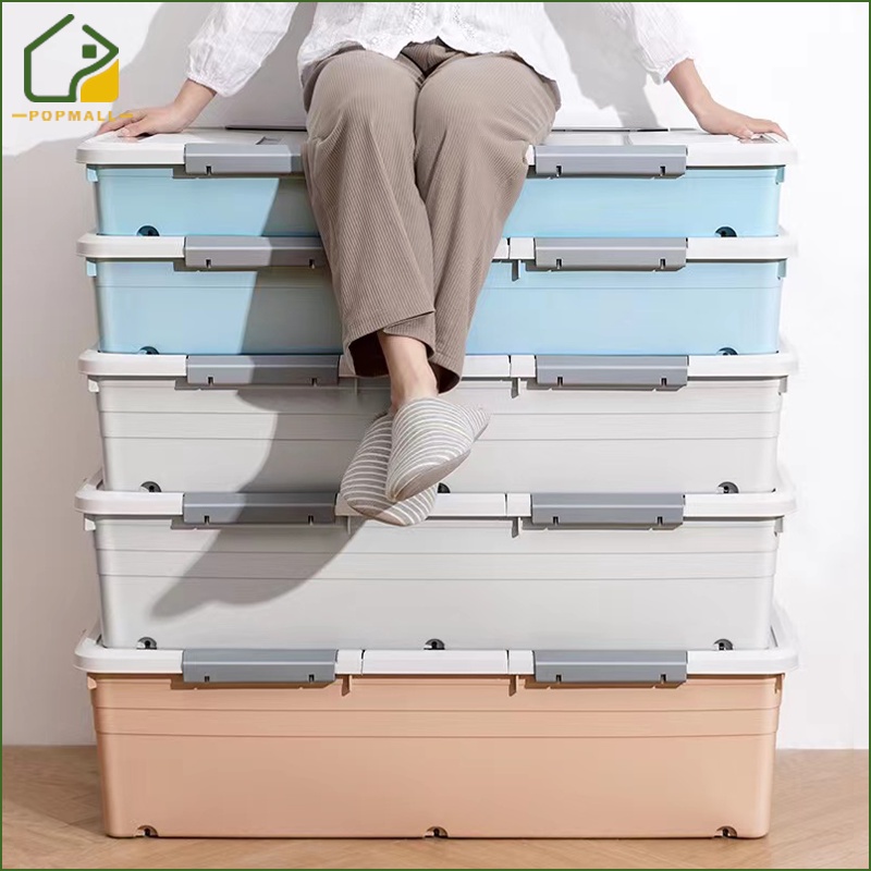 PoP Oversize Under Bed Storage Box With Wheels Big Clothes Organizer ...