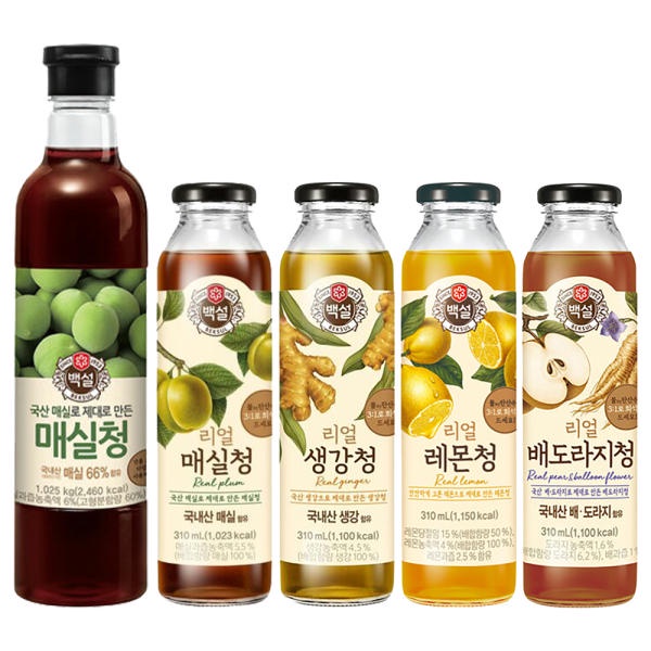 Cj Beksul Omija Cheong Korean Real Lemon and Ginger Concentrate for Tea ...