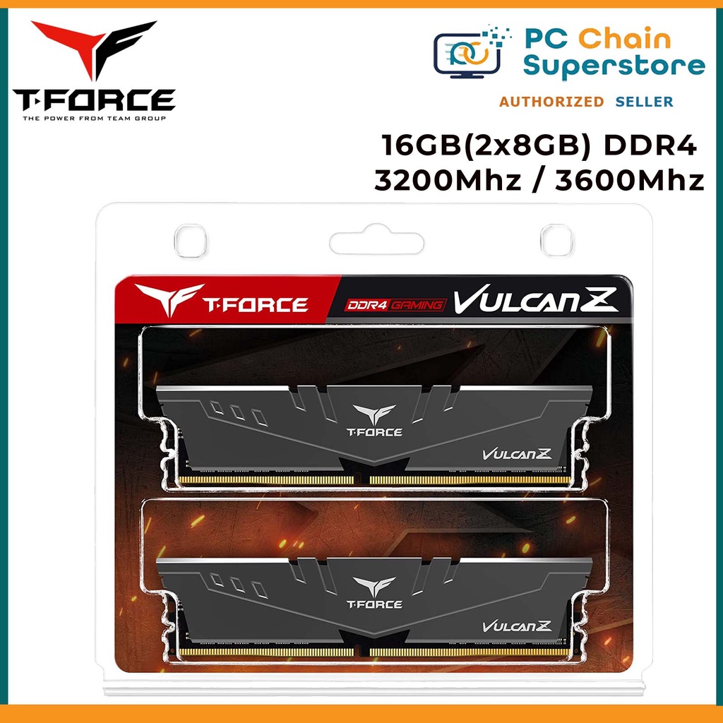 Team Group T-Force Vulcan Z 16GB (8GBx2) / 32GB(2x16GB) 3200mhz CL16 ...