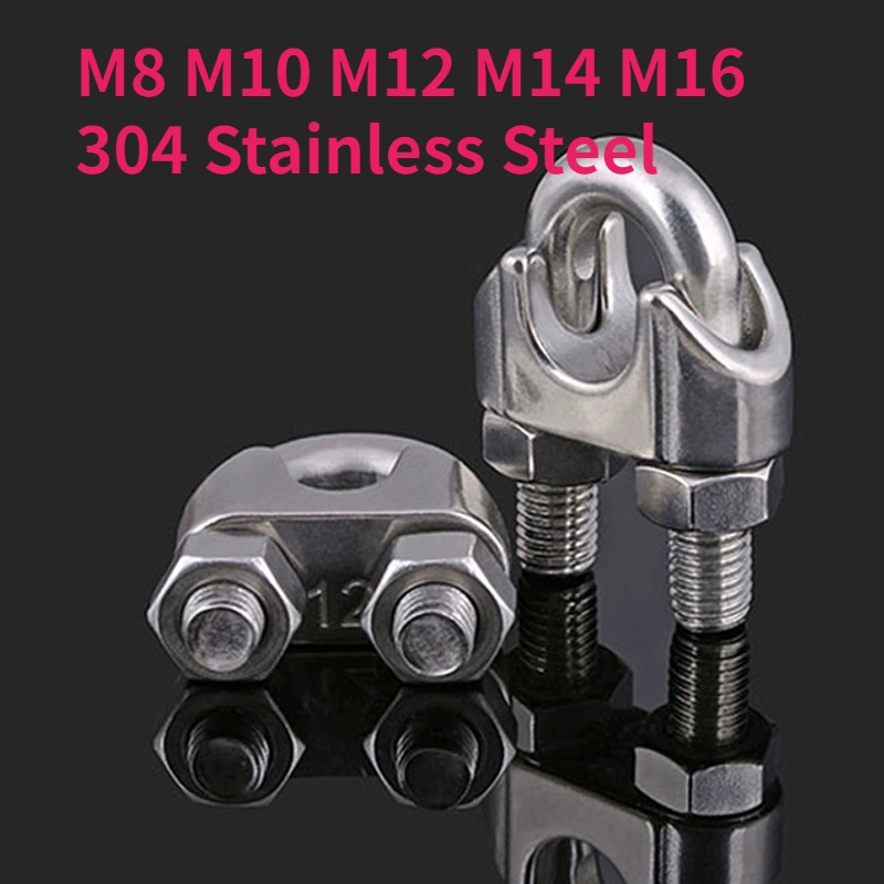 1pcs M8 M10 M12 M14 M16 304 Stainless Steel U type Clamp Wire Clips ...