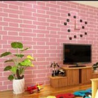 Pink Stripe Lining Design Wallpaper PVC Self Adhesive Waterproof ...