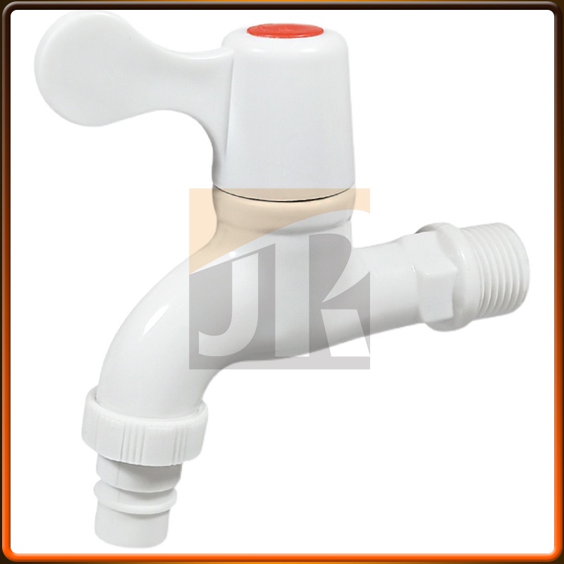 Plain PVC plastic faucet w/ Hose Bibb 4-point diameter 1/2 white 1 ...