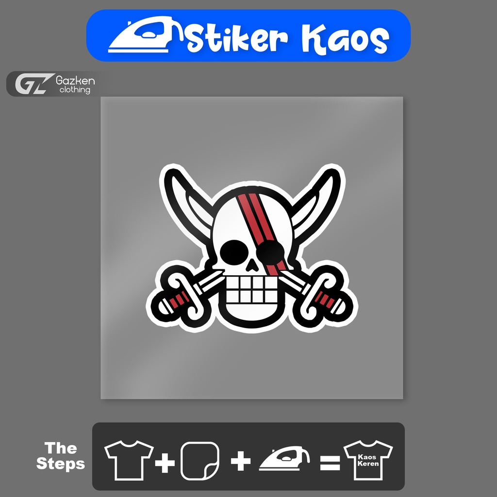 Akagami One Piece T-Shirt Sticker No Shanks Pirate Logo Sticker Screen ...