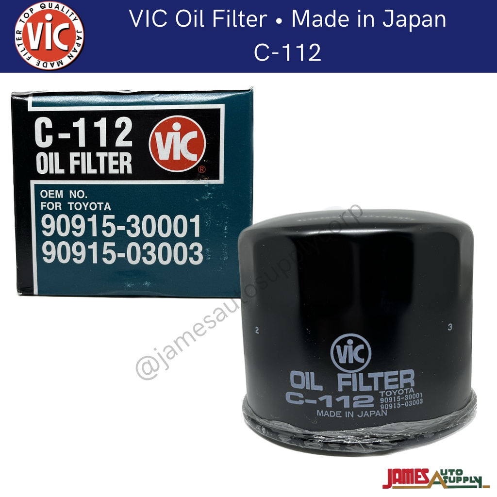 VIC Oil Filter C-112 for Toyota Tamaraw FX, Camry, Corolla, Liteace ...