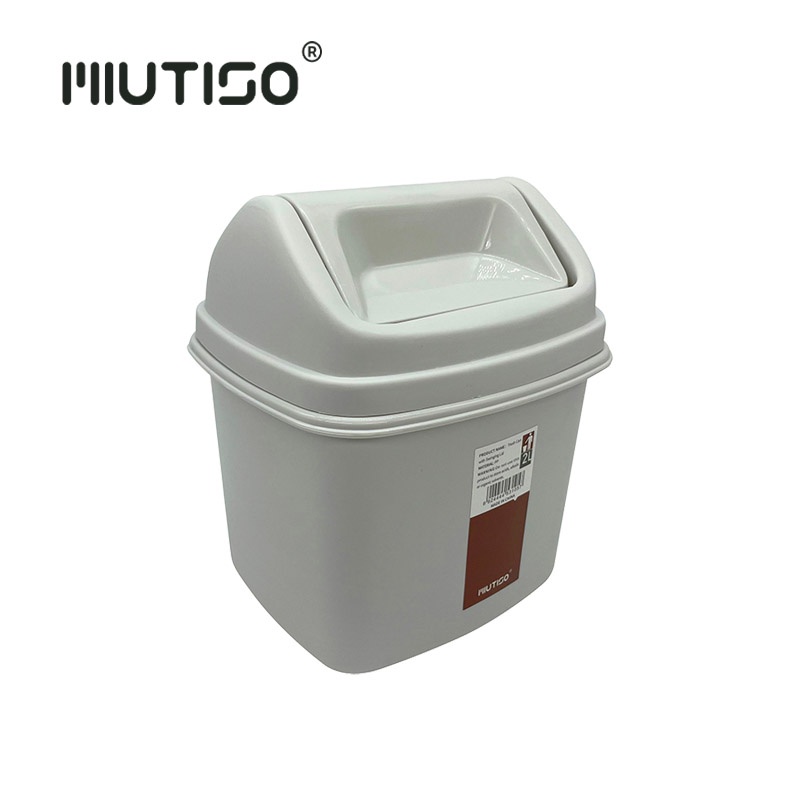 Miutiso 2L Household Swing Top Trash Can and Recycling Bin Round for ...