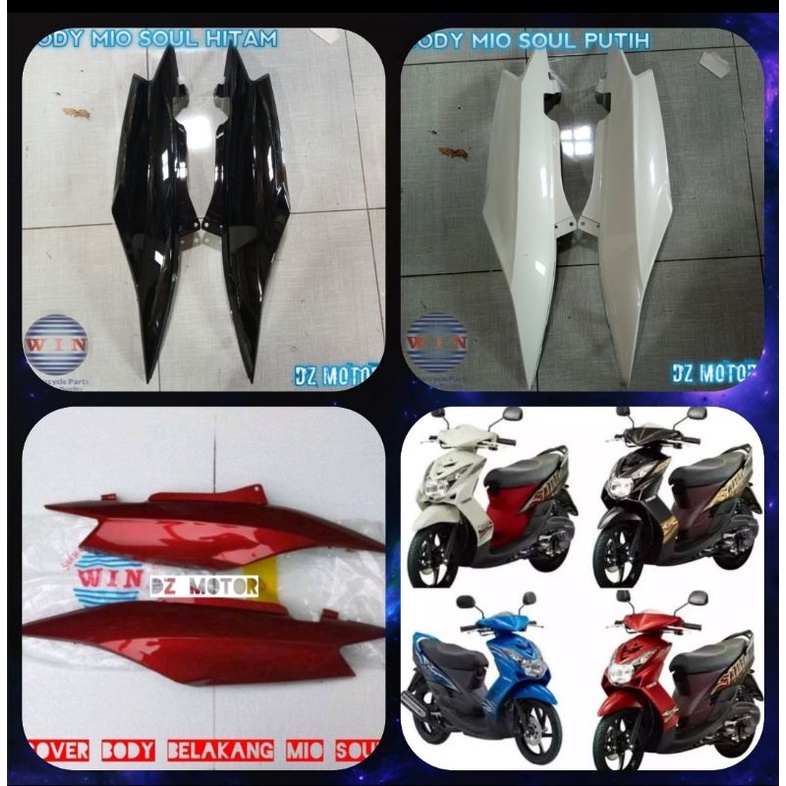 MERAH HITAM PUTIH Old Yamaha Mio Soul Rear Body Cover Old 14D Black ...