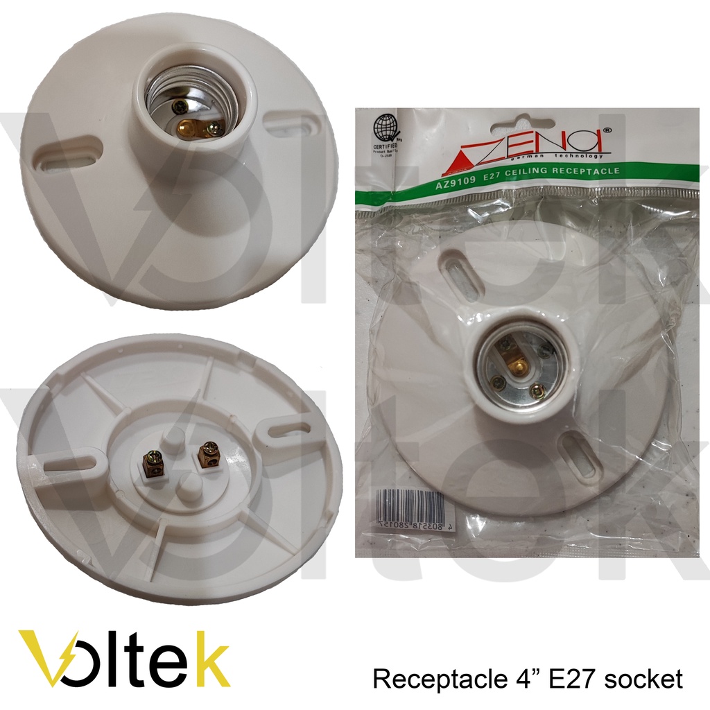 Receptacle for ceiling e27 socket 2", 3", 4" (2x2, 3x3, 4x4) for bulb ...