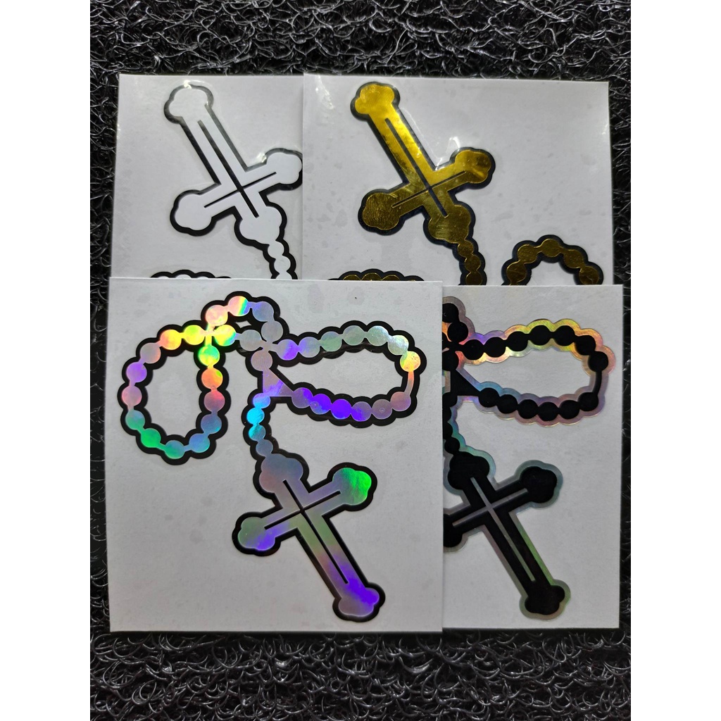 Rosary Decal sticker Holographic Chrome Gold | Shopee Philippines