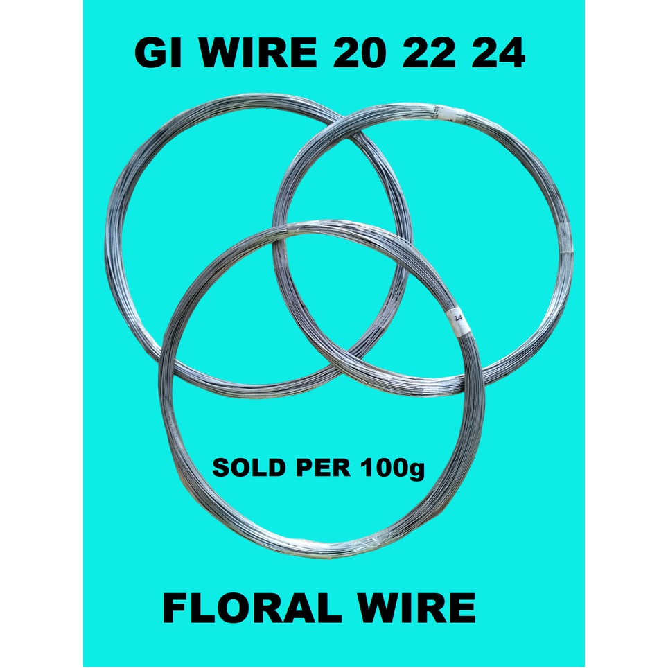 SUPER THIN FLORAL WIRE GALVANIZED #20 22 24 (SOLD PER 100g) | Shopee ...
