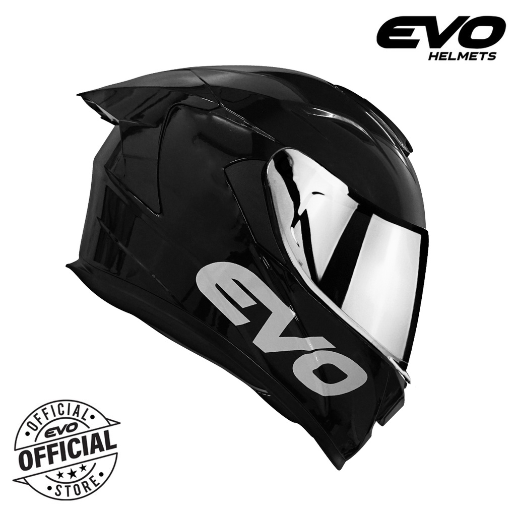 EVO GT-PRO Plain Full Face Dual Visor Helmet Motorcycle With Free Clear ...
