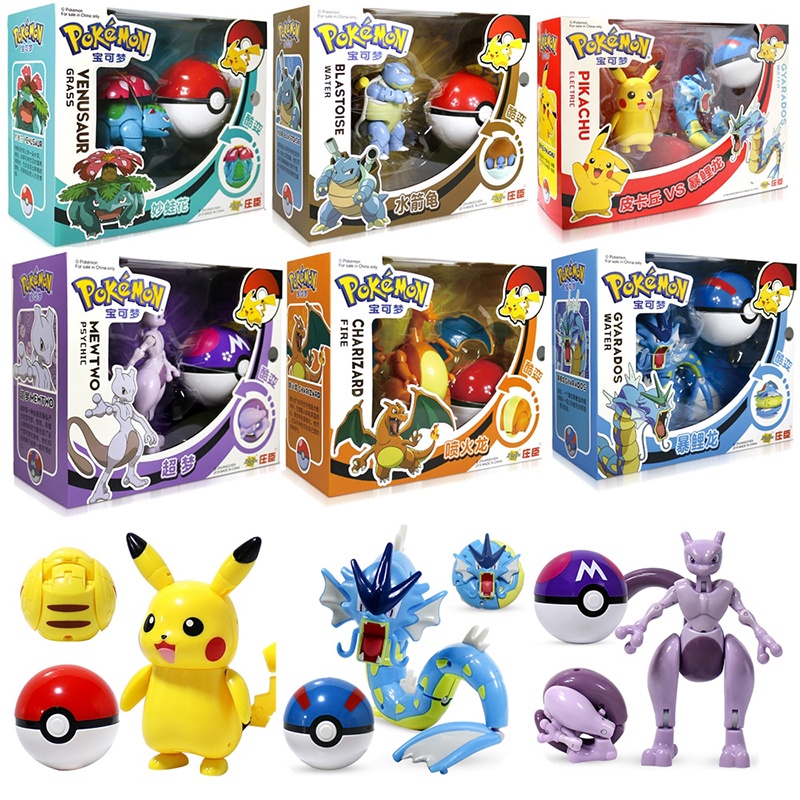 Pokemon Ball Figures Pokeball Deformation Toy Pikachu Charizard Pocket ...