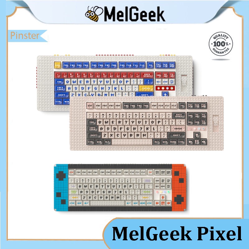 MelGeek Pixel Building block Keyboard three-mode customized Hot swap ...