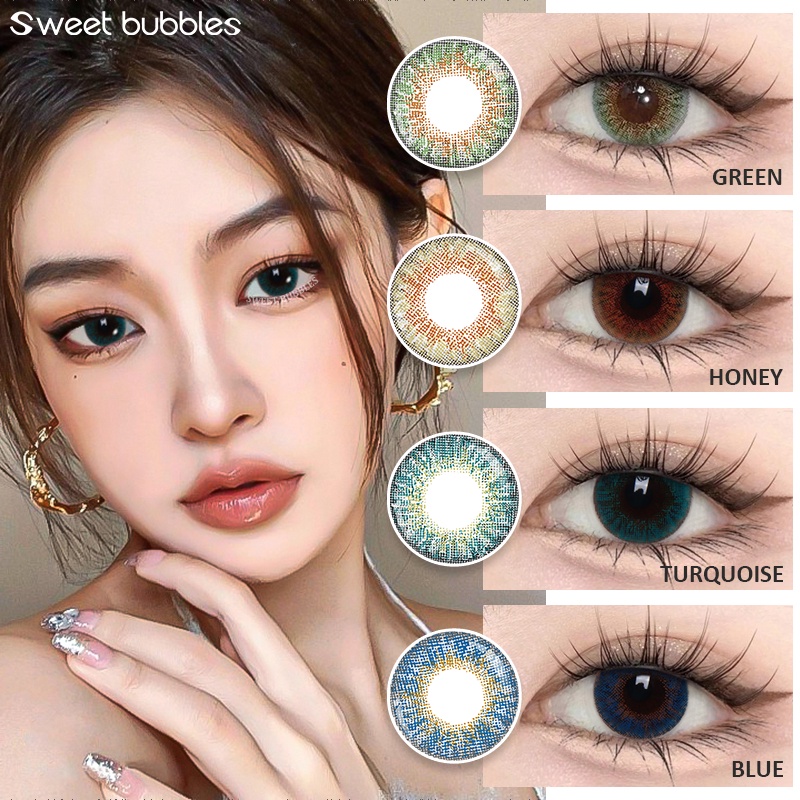 Sweet Bubbles Eye Contact Lens Gray Original Lenses With Case Yearly ...