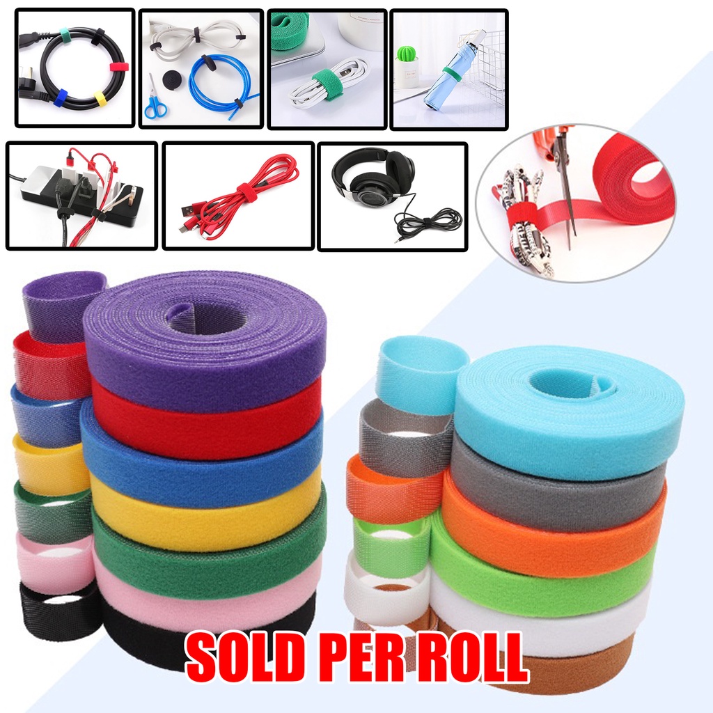 (Roll) 10MM 12MM 14.5MM Velcro Cable Wire Organizer Reusable Pink Magic ...