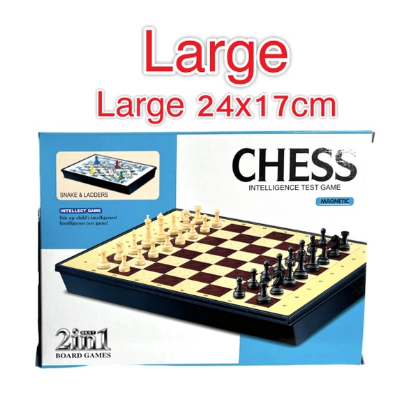 2in1 Folding Magnetic Travel Snakes and Ladder Set and Chess - 6.7 ...
