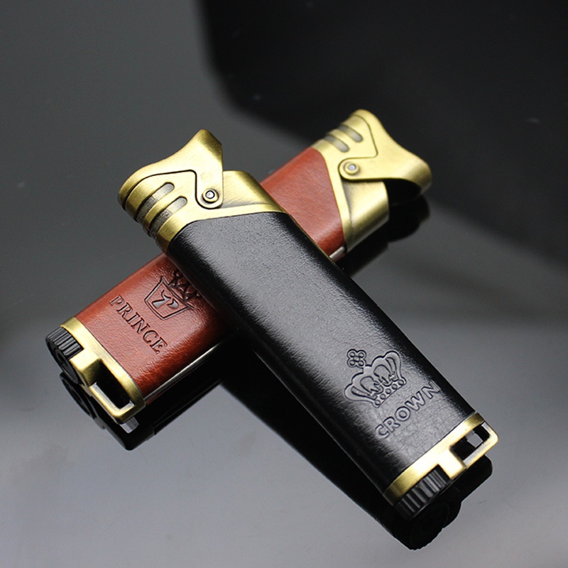 Kimigo Crown Engraved Lighter Leather Body Design/Case with High ...