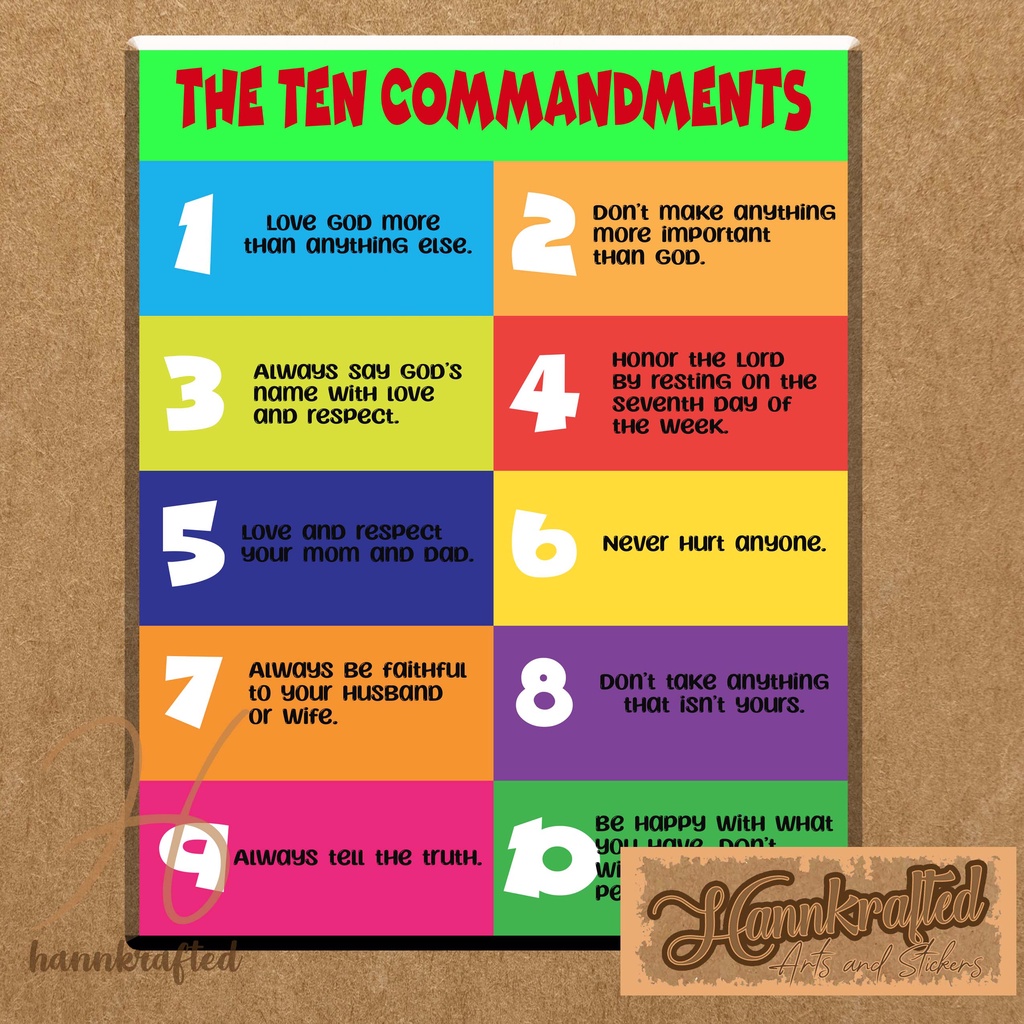 The 10 Commandments Poster Decoration Sintra Board/Waterproof Sticker ...
