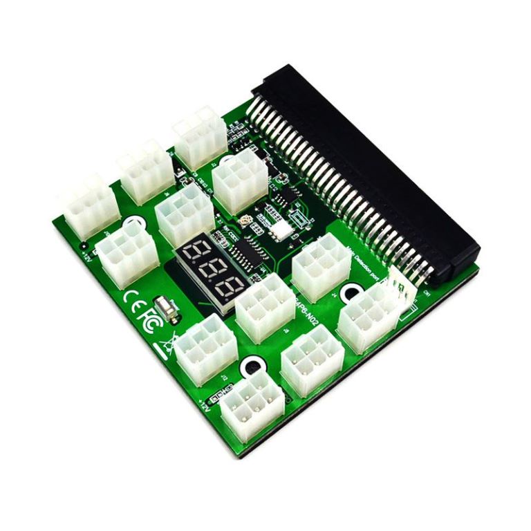 PCI-E 12V 64Pin to 12 x 6Pin Power Supply Server Adapter Breakout Board ...