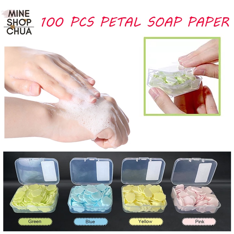 100PCS Portable Soap Paper Refill Antibacterial Travel Disposable ...