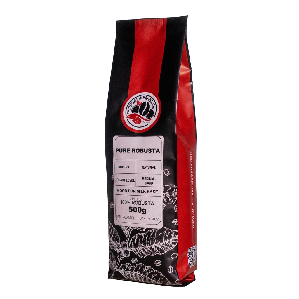 Pure Robusta Coffee Beans Roasted - Med-dark roast | Shopee Philippines