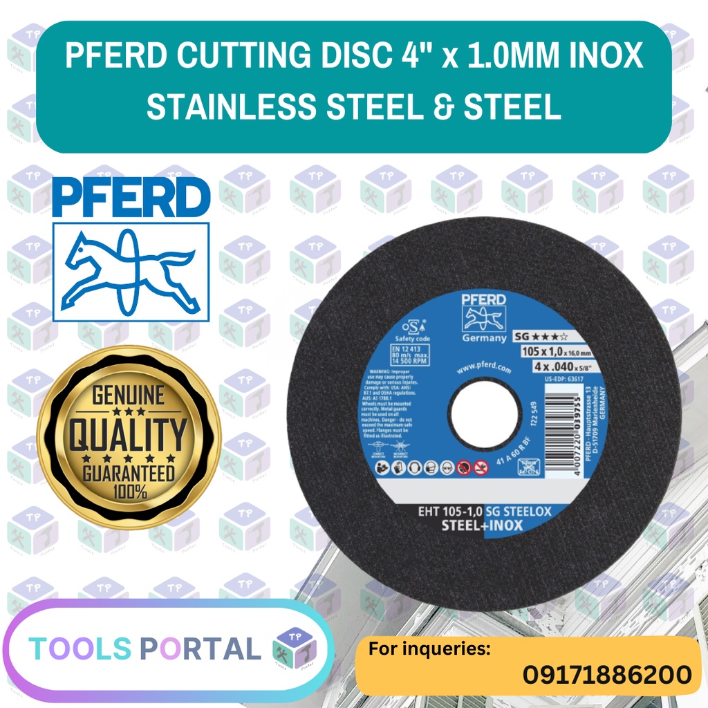 PFERD Cutting Disc 4" x 0.8mm and 1.0mm INOX Stainless Steel & Steel ...