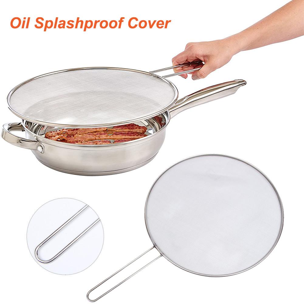 Stainless Steel Mesh Cover Kitchen Tools For Frying Pan Grease Splatter ...
