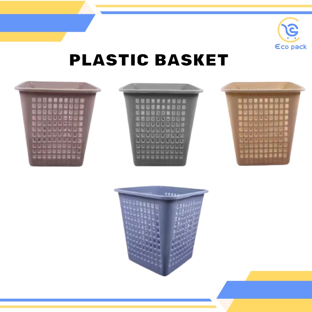 012SC Basket SQ Pastel Color Plastic Basket Small Basket | Shopee ...