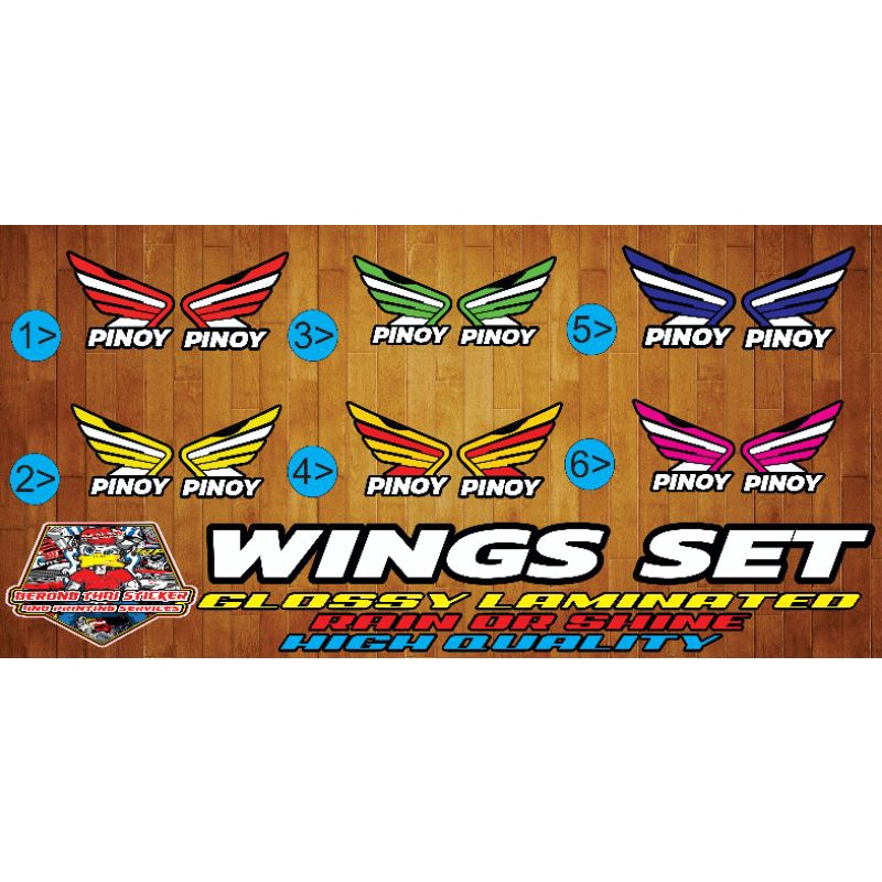 rusi,pinoy,tmx155 Wings sticker set | Shopee Philippines