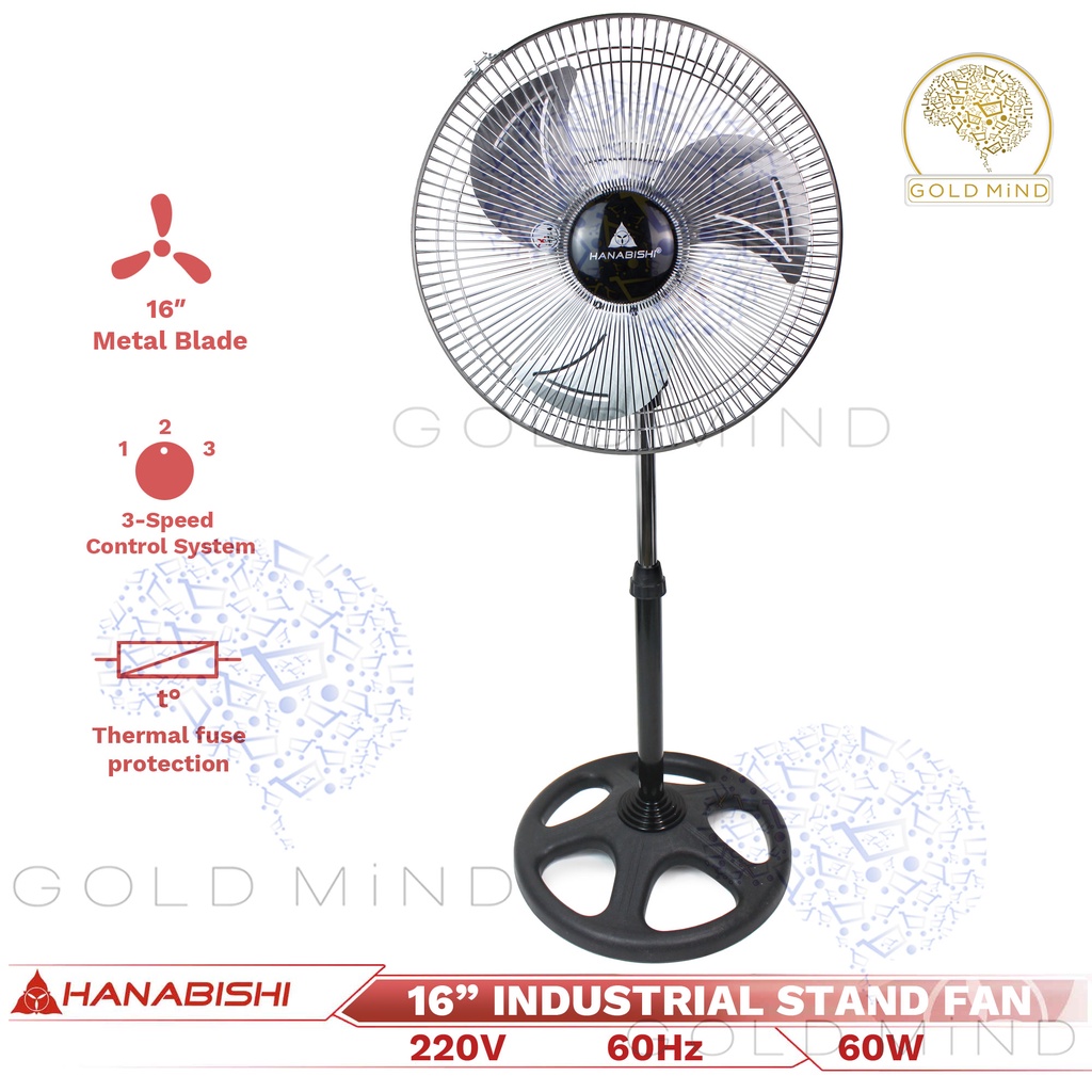 Hanabishi Industrial Stand Fan 16" 60W | Shopee Philippines