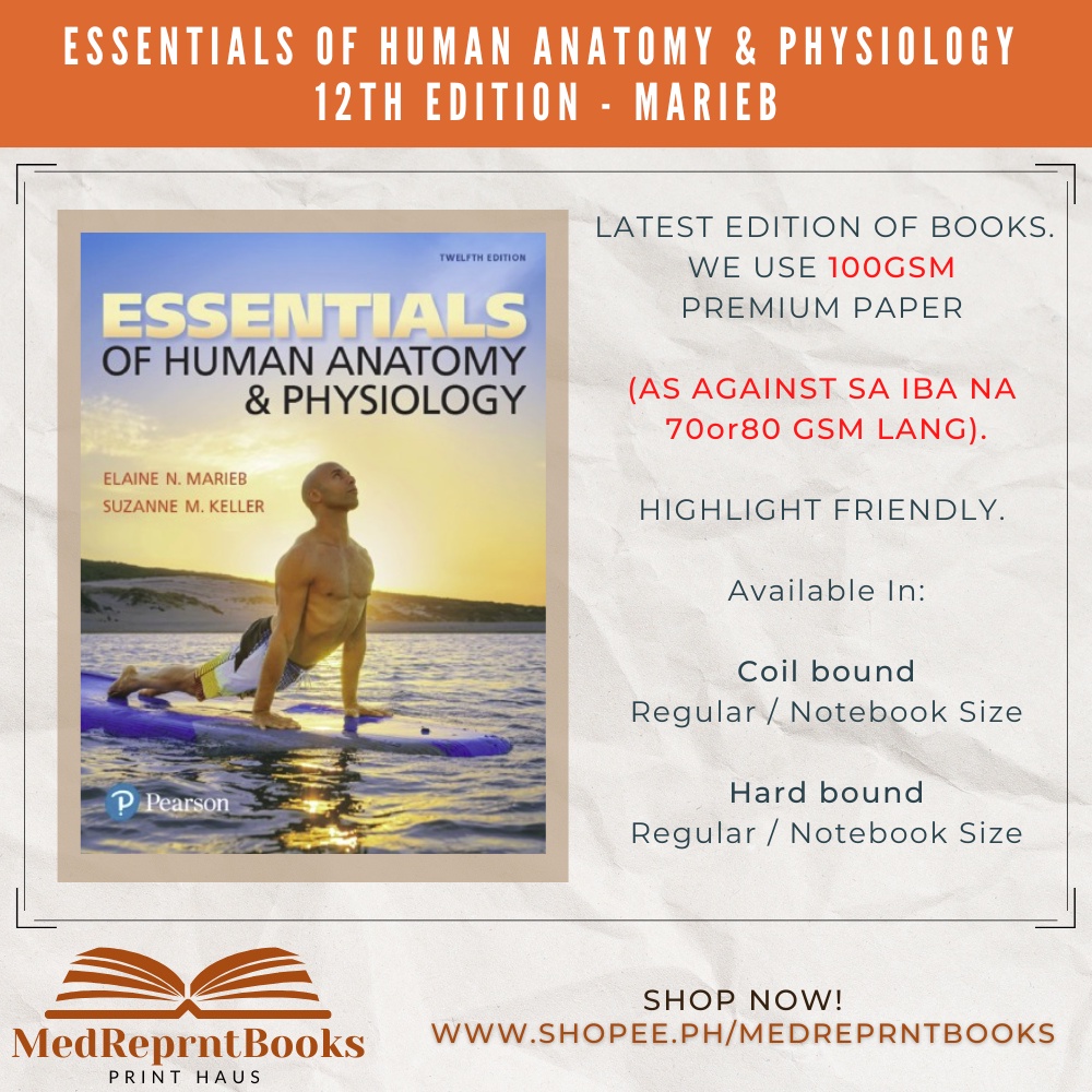 ESSENTIALS OF HUMAN ANATOMY & PHYSIOLOGY MARIEB (8TH ED, 12TH ED, 13TH ...