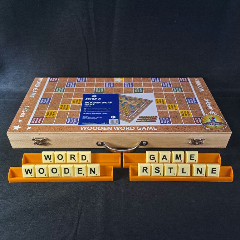 SUPER-K Wooden Word Game with Plastic Letter Tiles (SKG-09 ...
