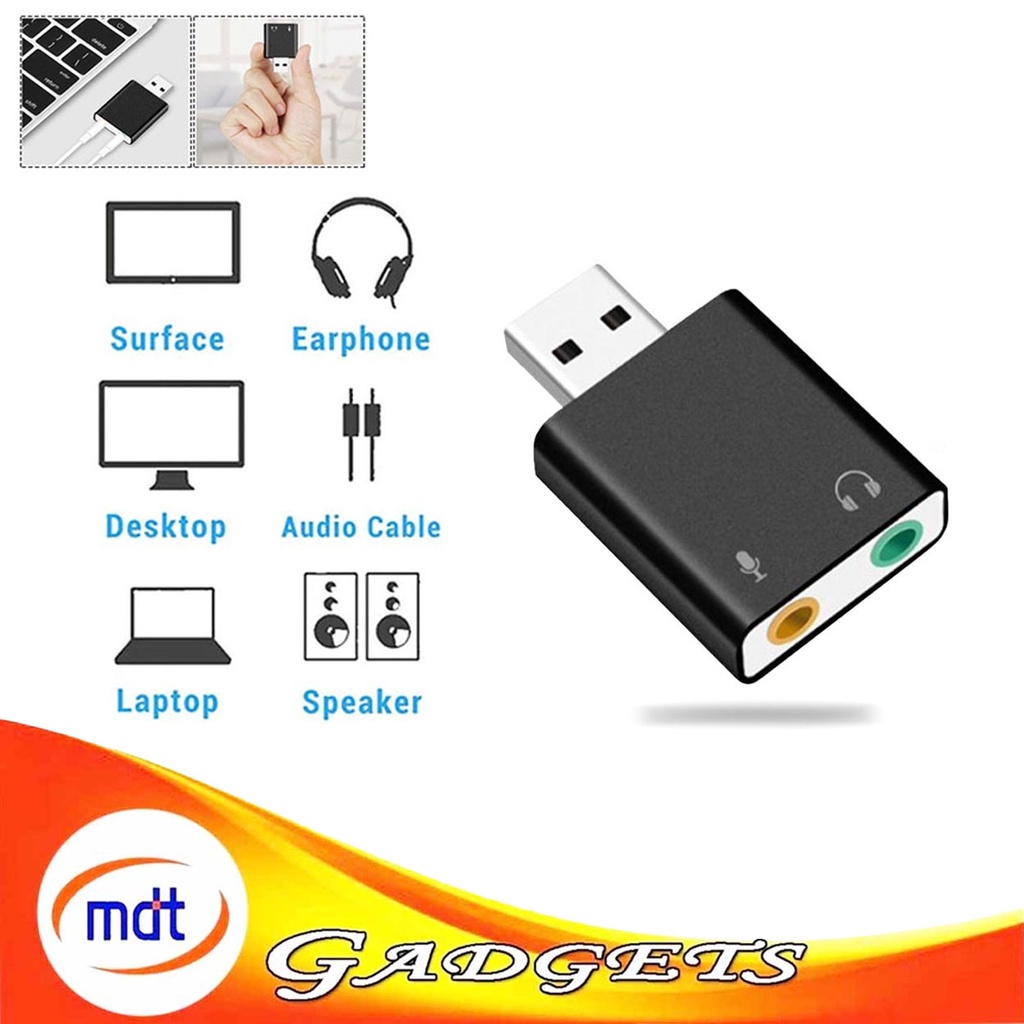 7.1-Channel Aluminum Alloy Usb Sound Card Computer External Sound Card ...