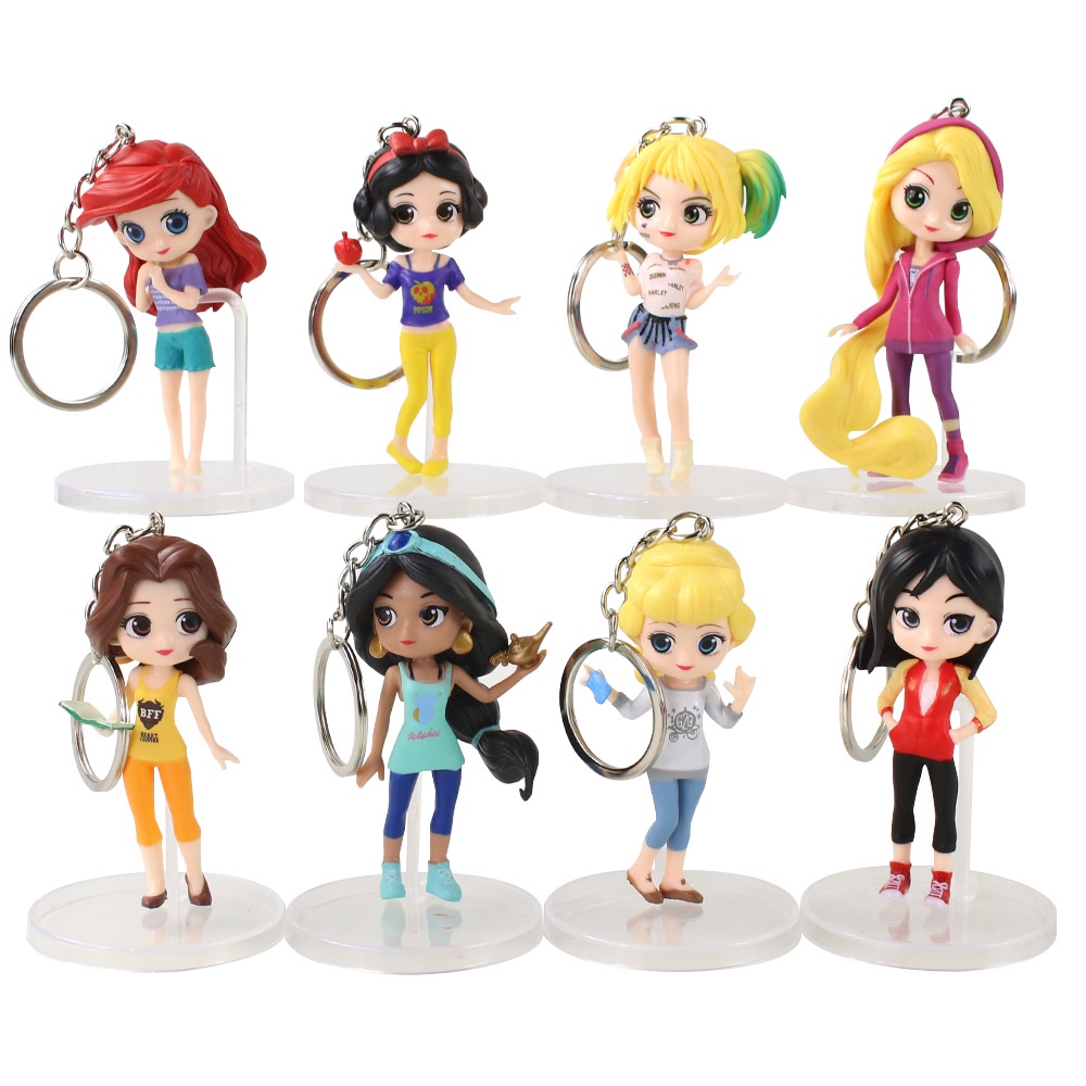 8Pcs/Set Anime Q Version Disney Princess Snow White Ariel Tangled ...