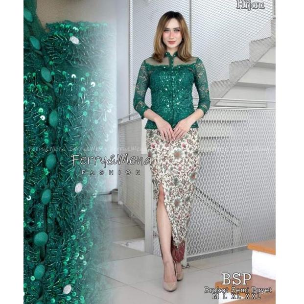 4.4 MALL modern Short Sleeve kebaya Suit semi Sequin Brocade/Christmas ...