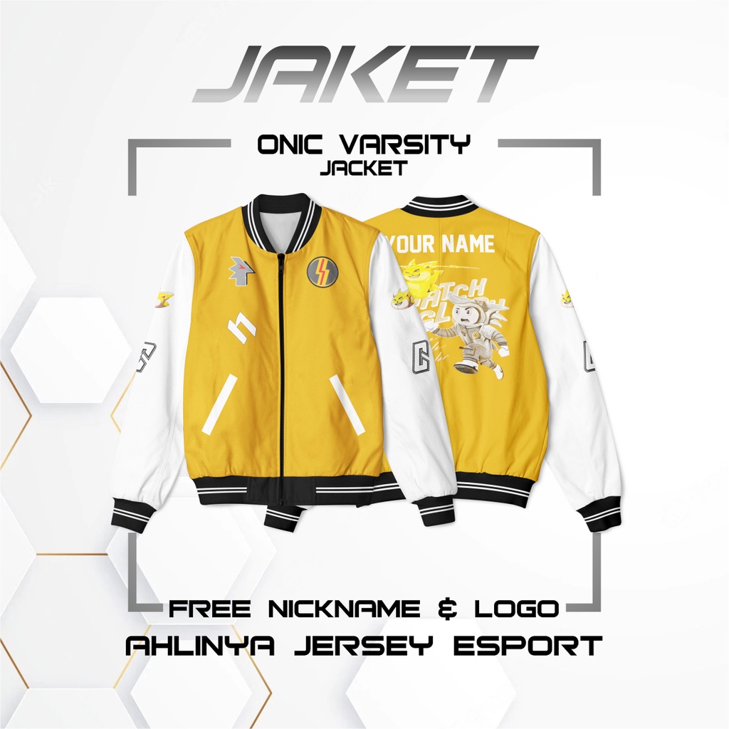 New ONIC ESPORTS Jacket 2022 SEASON 10 Varsity Full Printing FREE ...
