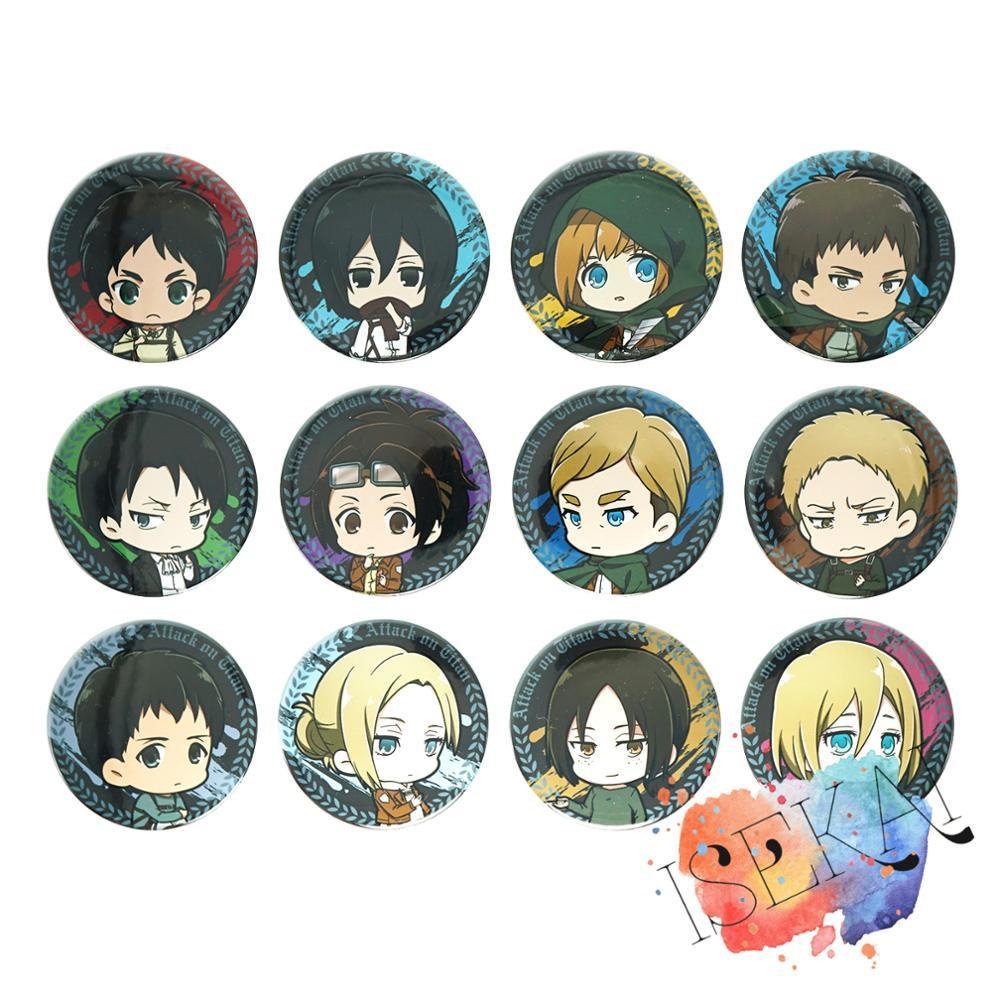 Attack on Titan Anime Badge Eren Levi Armin Arlelt Zoe Hange Annie ...